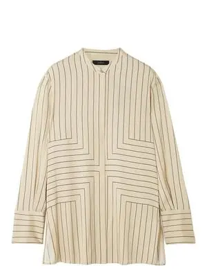 JOSEPH Athena Striped Silk-blend Satin Shirt - Neutrals