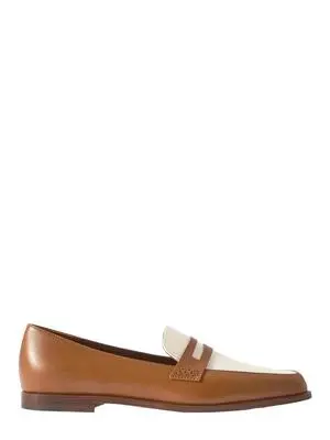 Manolo Blahnik Polonoff Two-tone Leather Loafers - Brown