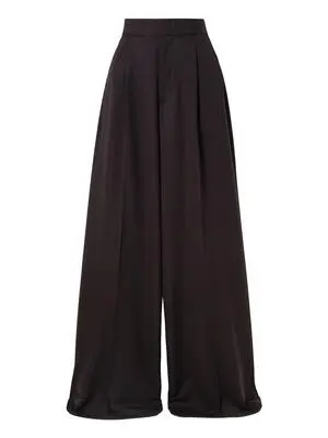Sasuphi Bogart Pleated Wide-leg Wool Pants - Brown