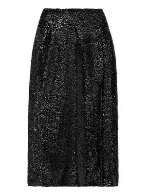 EMILIA WICKSTEAD Kanji Sequined Crepe Midi Skirt - Black