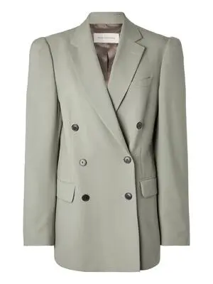 Dries Van Noten Double-breasted Twill Blazer - Green