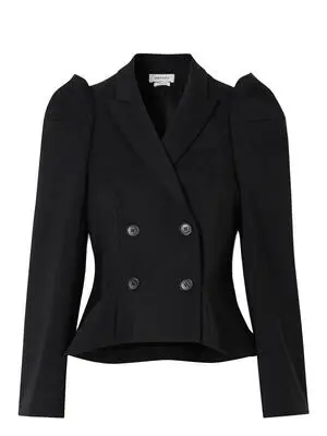 Alexander McQueen Cropped Double-breasted Wool-blend Blazer - Black
