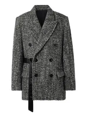 Isabel Marant Ezzia Wool-Blend Bouclé-Tweed Blazer Black