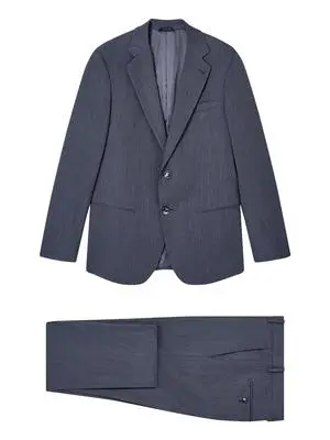 Giorgio Armani Soho Line Single-breasted Suit In Wool Twill - Brown