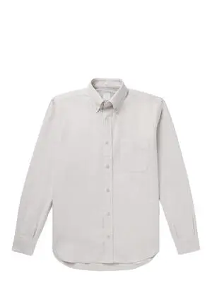 Eleventy Button-down Collar Cotton Oxford Shirt - Neutrals