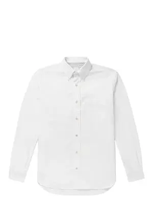 Eleventy Button-down Collar Cotton Oxford Shirt - White