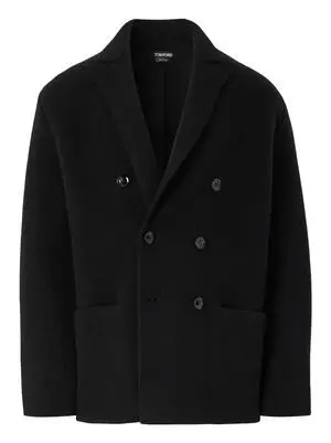 TOM FORD Double-breasted Cashmere-blend Blazer - Black