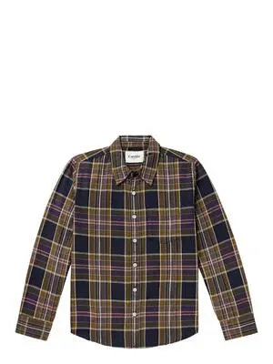 CORRIDOR Corridor - Tea Tree Checked Cotton Shirt - Men - Blue - S Blue