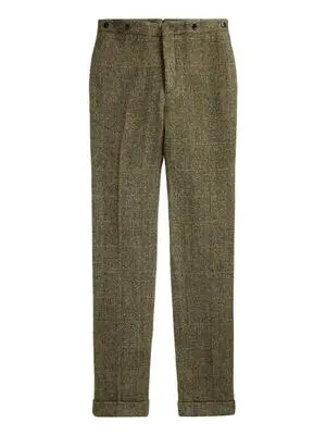 Ralph Lauren Slim Fit Windowpane Wool Suit Trousers - Green/tan Multi