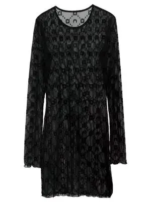 MARINE SERRE Moon-embellished Mesh Dress - Black
