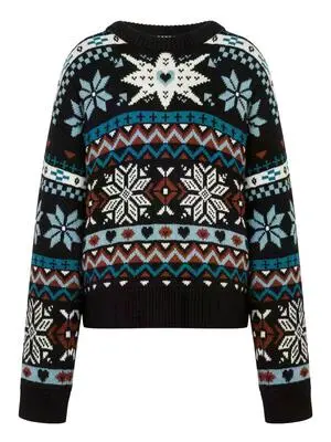 Moschino Fairisle Wool Sweater - Black