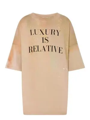 Moschino Bleached Cotton T-shirt - Brown