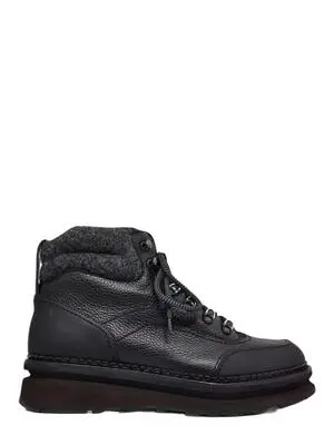 BARRETT Leather Lace-up Hiking Boots - Black