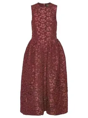 ROTATE BY BIRGER CHRISTENSEN Flower-embellishment Midi Dress - Red