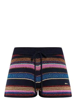Dsquared2 Stripe-pattern Glitter-embellishment Shorts - Black