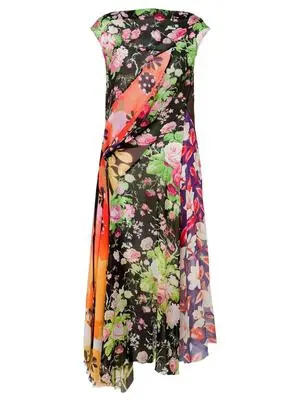 Moschino Floral-print Asymmetrical Dress - Black