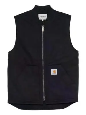 Carhartt Work In Progress Zip-Front Gilet With Pouch Pockets Black