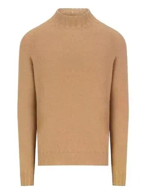 Tagliatore High-neck Ribbed Cashmere Sweater - Brown