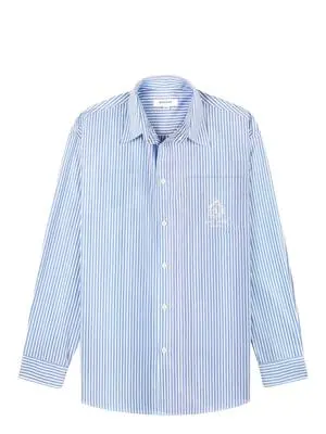 SPORTY & RICH Striped Embroidered Shirt