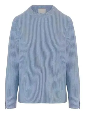 ALLUDE Ribbed Crewneck Sweater - Blue