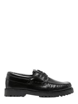 SUMMERY COPENHAGEN Leather Lace-up Loafers - Black