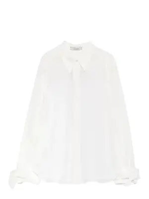 Dorothee Schumacher Tie-cuff Crepe Top - White