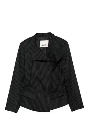 Isabel Marant Pinstripe Wrap Blazer - Black