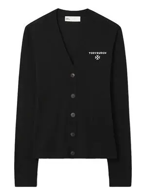 Tory Burch Simone Wool Cardigan - Black