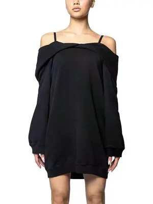 MAISON MARGIELA Off-shoulder Mini Dress - Black