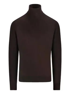 Loro Piana High-neck Ribbed Sweater - Brown