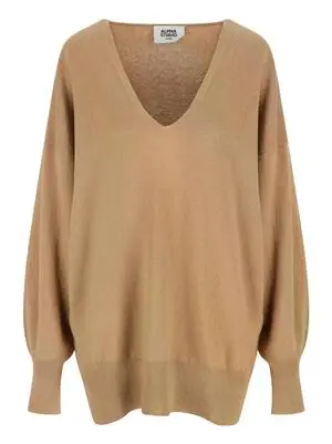 Alpha Studio Cashmere V-neck Sweater - Neutrals