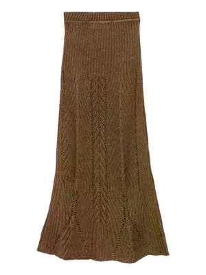 VIVIENNE WESTWOOD Ribbed Knit A-line Skirt - Gold