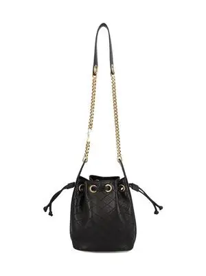 Saint Laurent Cassandre Quilted Bucket Bag - Black