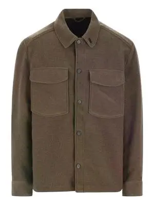 MASSIMO OSTI STUDIO Patch-pocket Button Shirt Jacket - Green