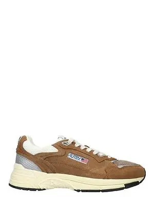 AUTRY Hyperway Suede And Mesh Low-top Trainers - Tan