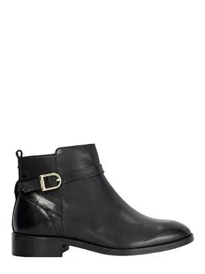 DUNE Pemma Leather Ankle Boots - Black Leather