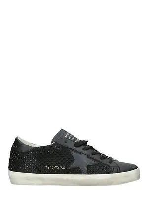 GOLDEN GOOSE Super-star Satin Low-top Sneakers - Black