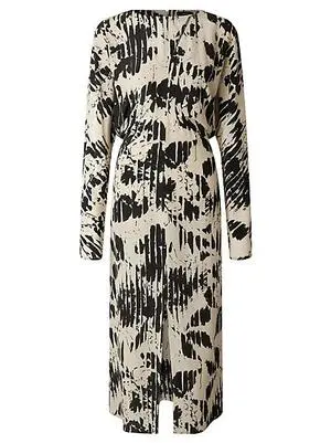 Soeur Francine Abstract-print Silk-crepe Maxi Dress - Jaune Pale/noir