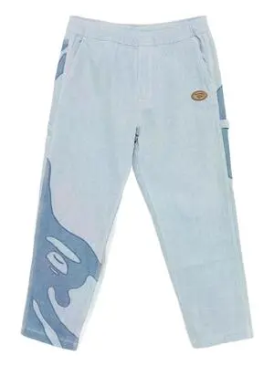 AAPE BY *A BATHING APE® Logo-patch Trousers - Blue