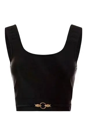 Just Cavalli Logo-strap Cropped Top - Black
