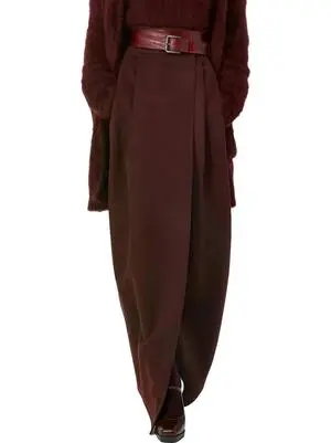 Max Mara Pleated Wrap Skirt - Red