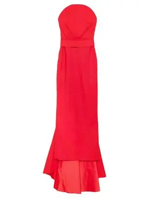 Solace London Citra Belted Fishtail Maxi Dress - Red