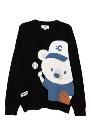 CHOCOOLATE Bear-print Jumper - Black