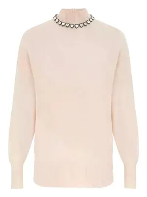 Zimmermann Crystal-embellished High-neck Sweater - White