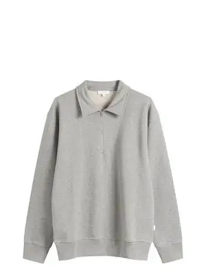 Norse Projects Standard Half Zip Sweatshirt - Grey Melange