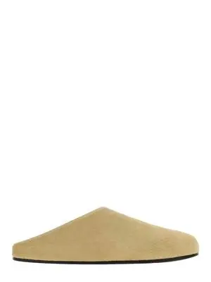 THE ROW Hudson Leather Slippers - Neutrals