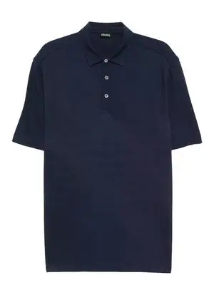 Zegna Short-sleeve Button Polo Shirt - Blue