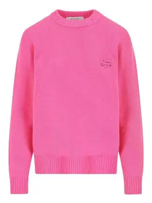 Giada Benincasa Heart-embroidery Cashmere Sweater - Pink