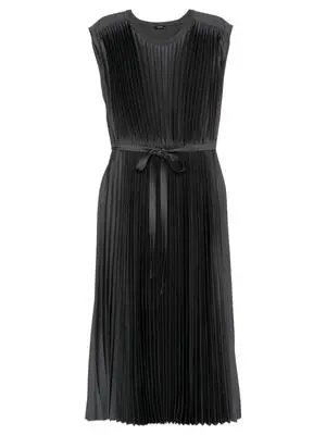 JOSEPH Tied-waist Pleated Midi Dress - Black