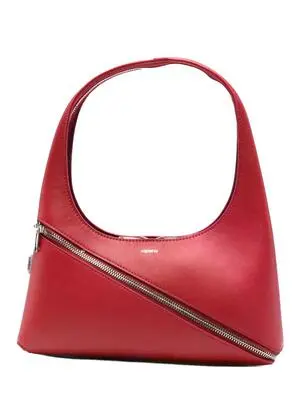 Coperni Diagonal-zip Leather Shoulder Bag - Red